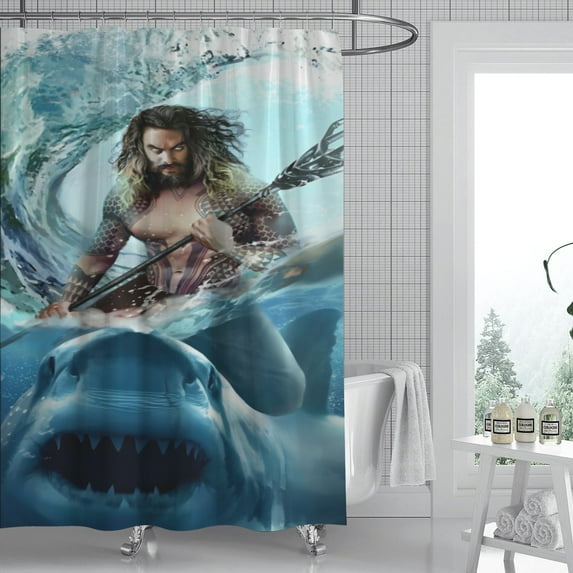 Aquaman shower curtain boasts a stunning design, features waterproof ...