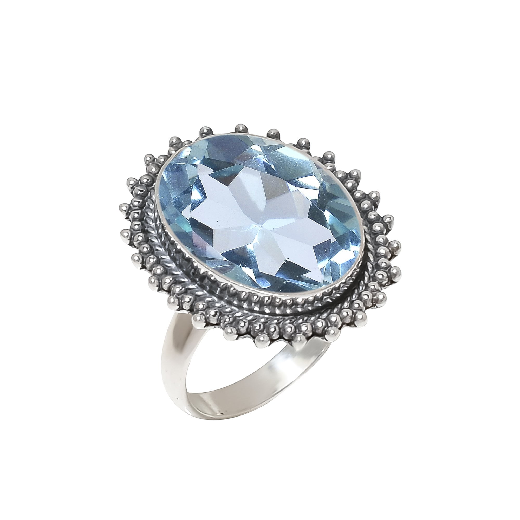 Aquamarine 925 Sterling Silver Ring, 18X13 mm Oval Gemstone Ring, Aqua ...