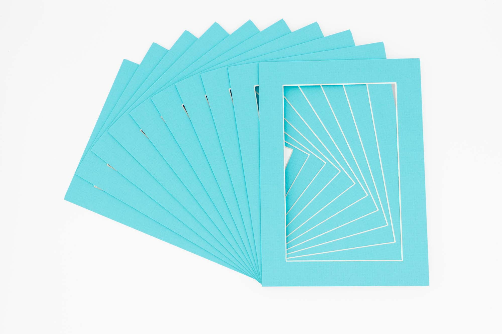 Aquamarine Acid Free 11x17 Picture Frame Mats with White Core Bevel Cut ...