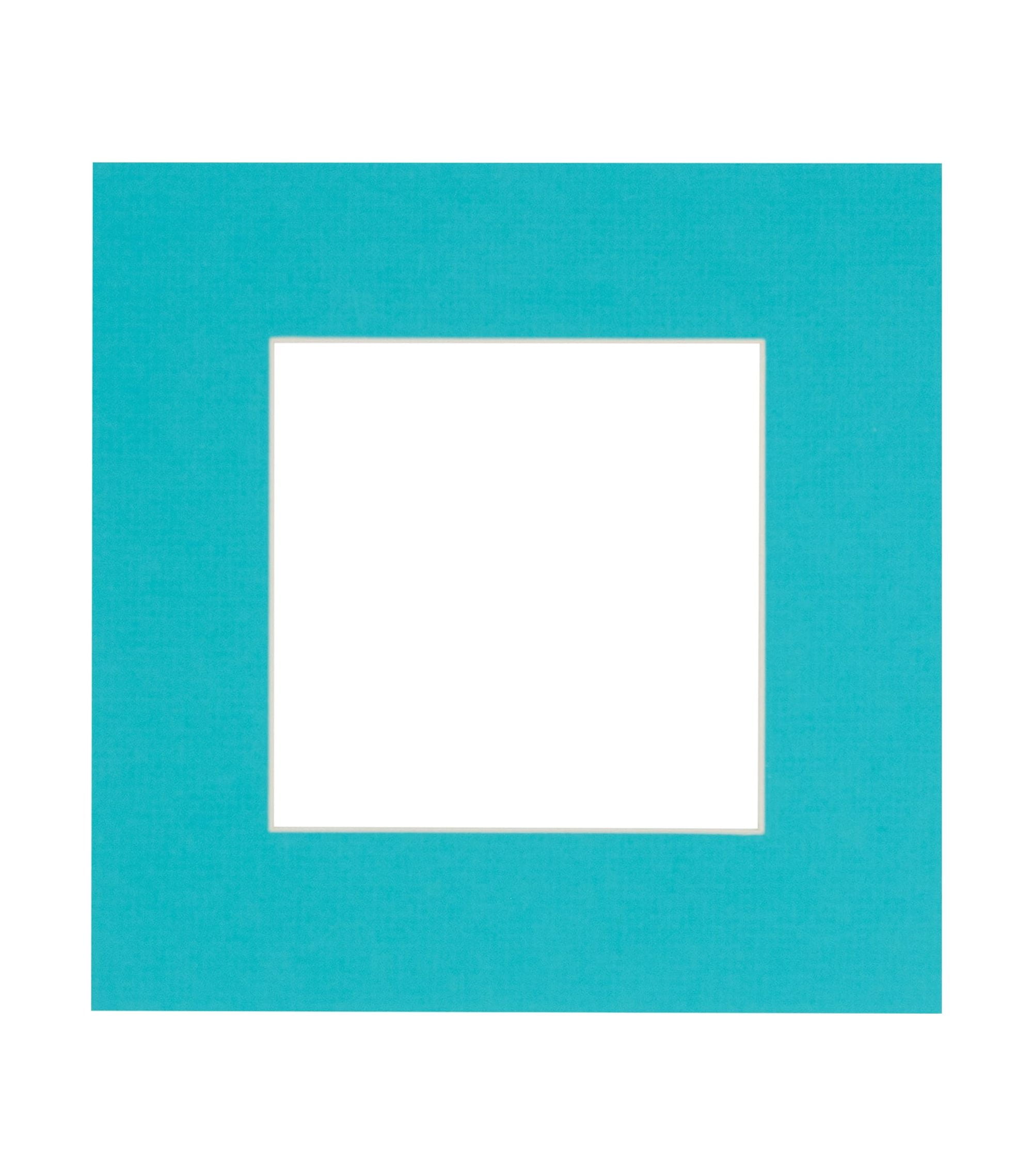 Aquamarine Acid Free 7x7 Square Picture Frame Mat with White Core Bevel ...