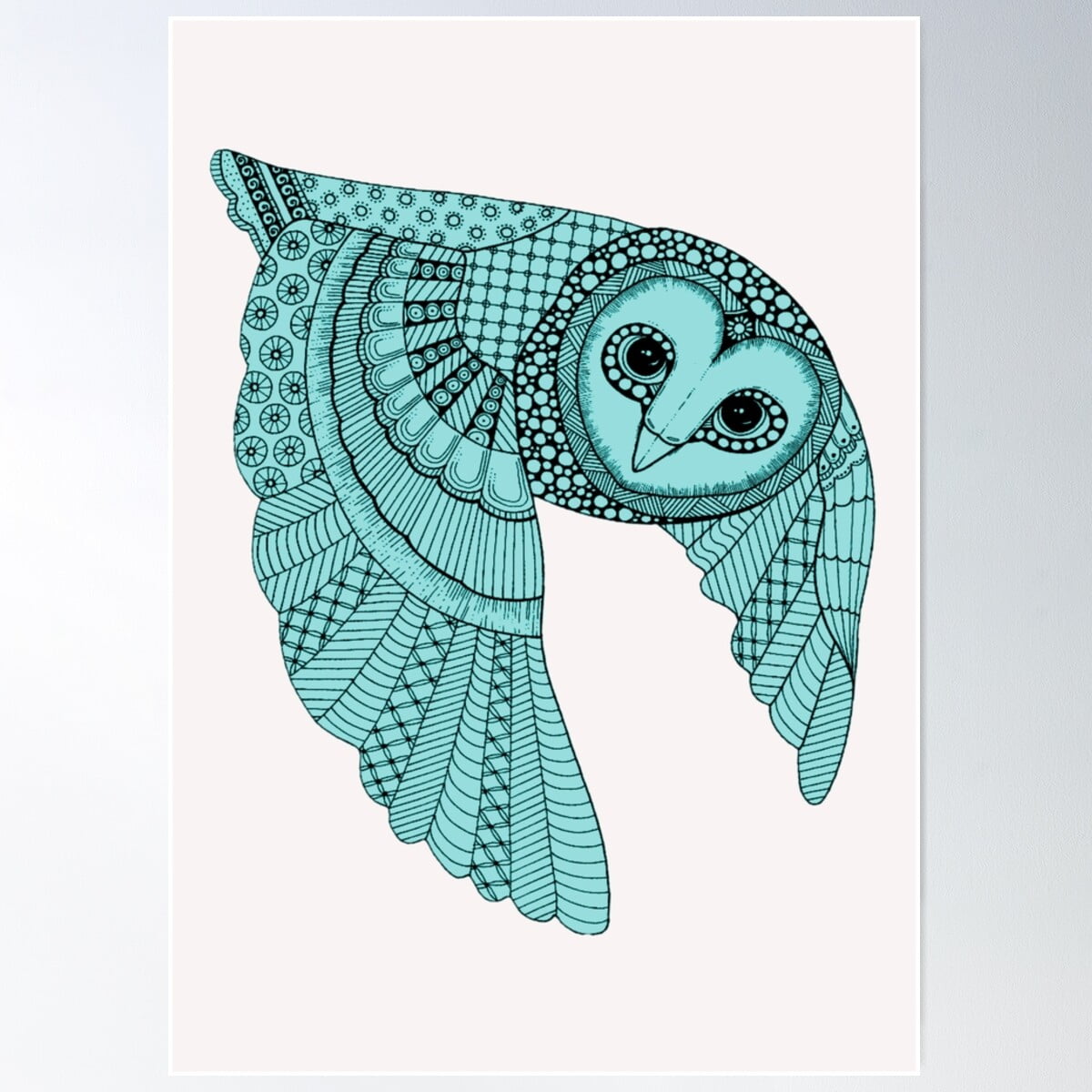 Aquamarine Barn Owl Poster Wall Art Bedroom Wall Art - Walmart.com
