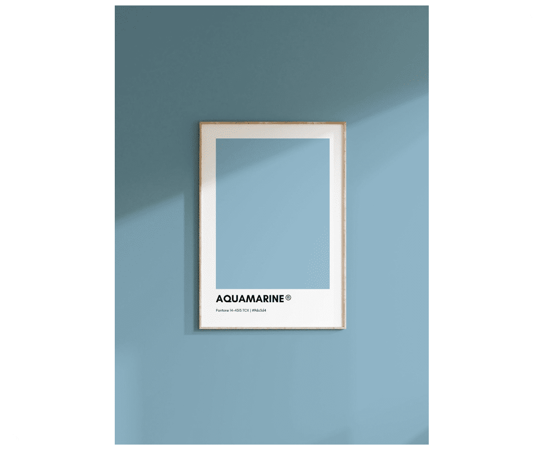 Aquamarine Blue Color Swatch Minimal Wall Poster, Home Decor , Poster ...