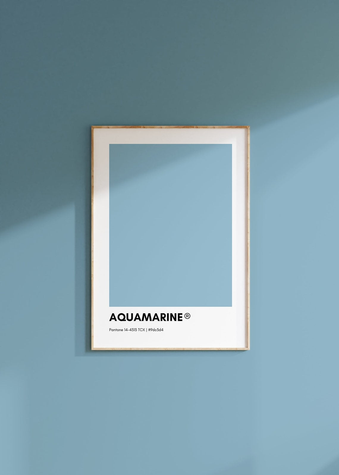 Aquamarine Blue Pantone, Blue Pantone Print Poster, Blue Pantone Wall ...