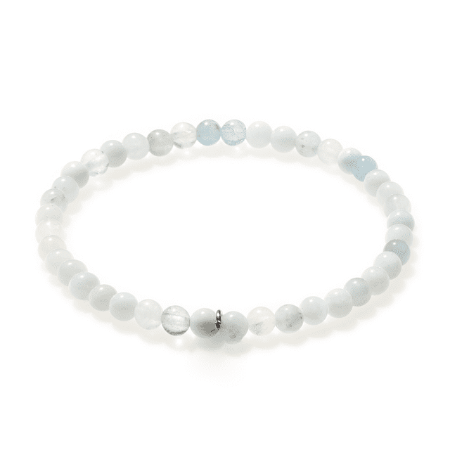 Aquamarine Bracelet Mini | Stone Beads Bracelet | Focus on Heart Chakra ...