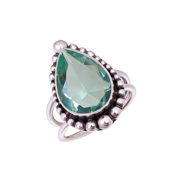 Aquamarine Gemstone 925 Sterling Silver Ring, 16X12 mm Pear Gemstone ...