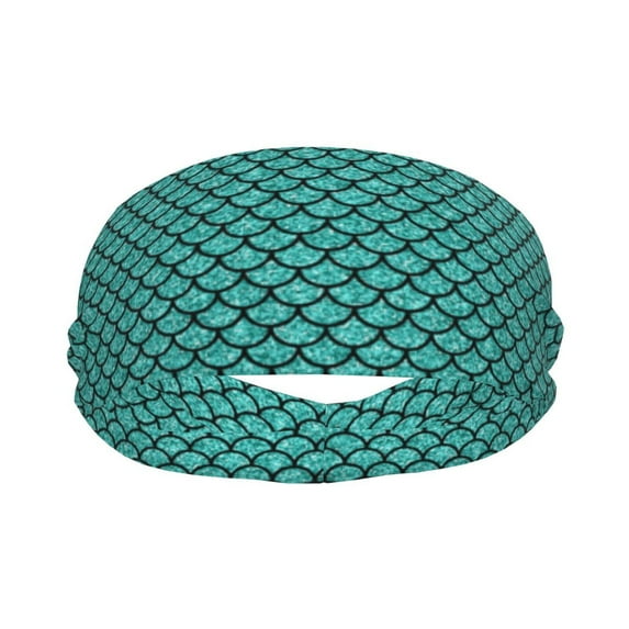 Aquamarine Glitter Sports Headbands for Men/Women Workout Headband ...