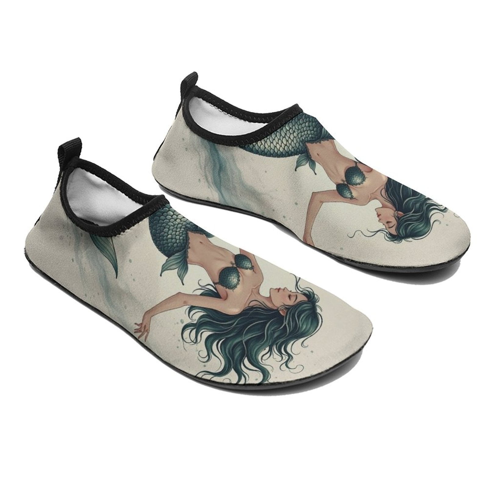 Aquamarine Mermaid Water Shoes Beach Slip-on Shoes for Men Women Swim ...