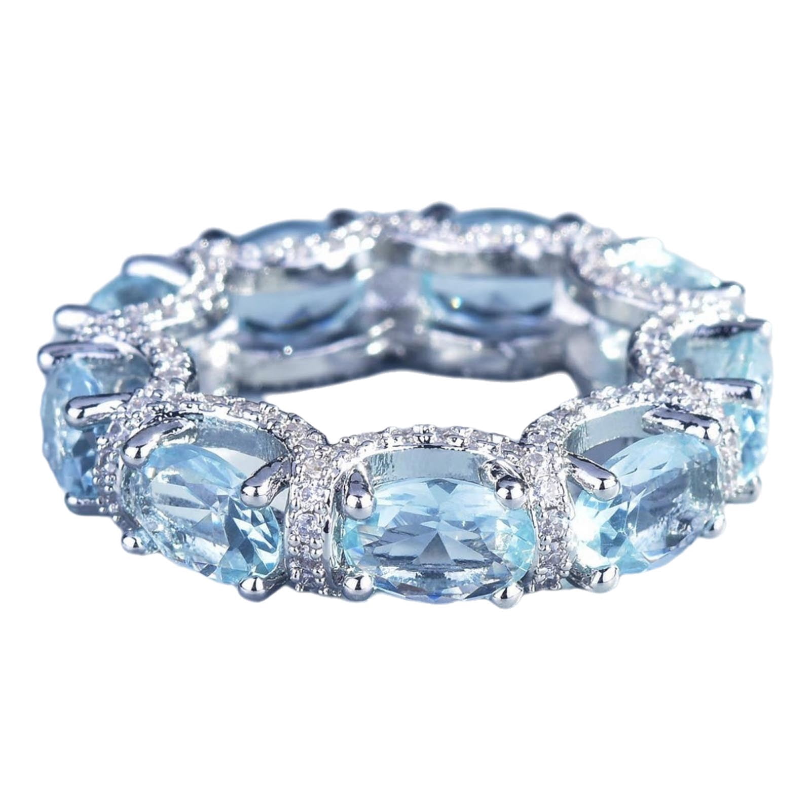 Aquamarine Ring, Princess Cut Aquamarine Ring, Stacking Ring, Dainty ...