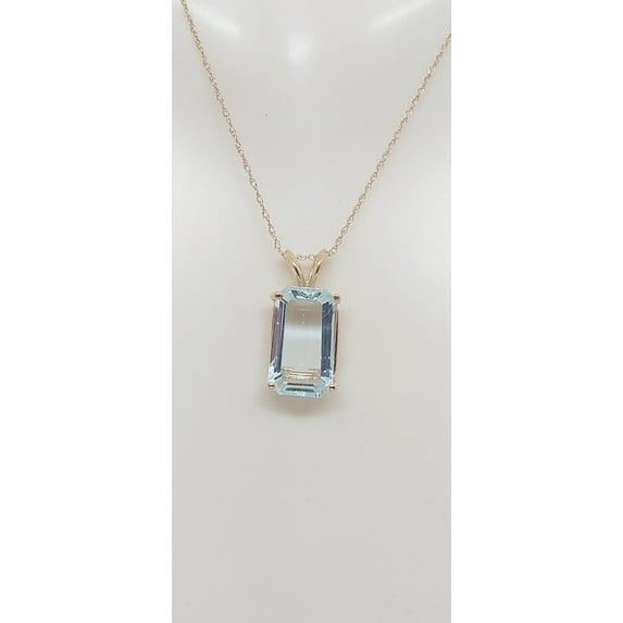 Aquamarine Round Necklace, March Birthstone Necklace, Solid Gold and ...