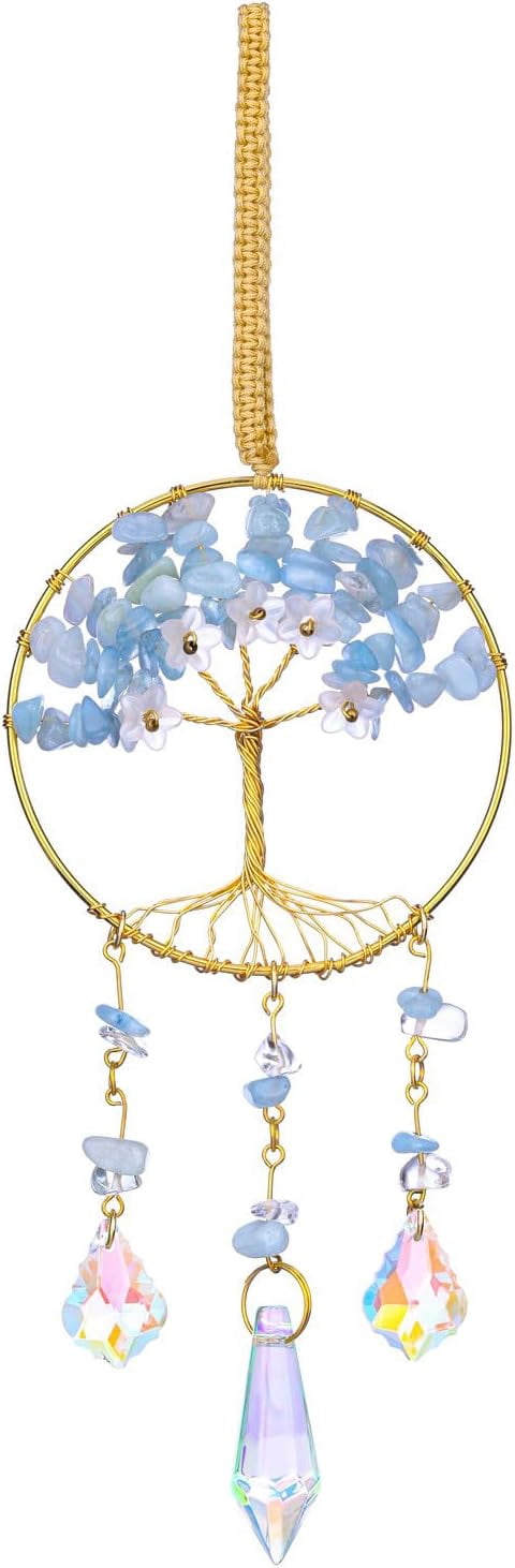 Aquamarine Tree Life Ornament for Wall Window Room Decor, Feng Shui ...