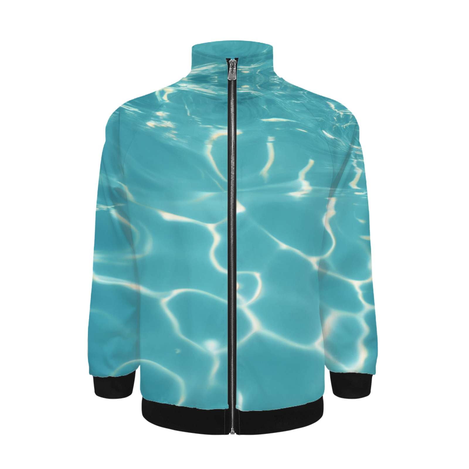 Aquamarine Water Ripple Texture Jacket Men's Street Cool Long Sleeves ...