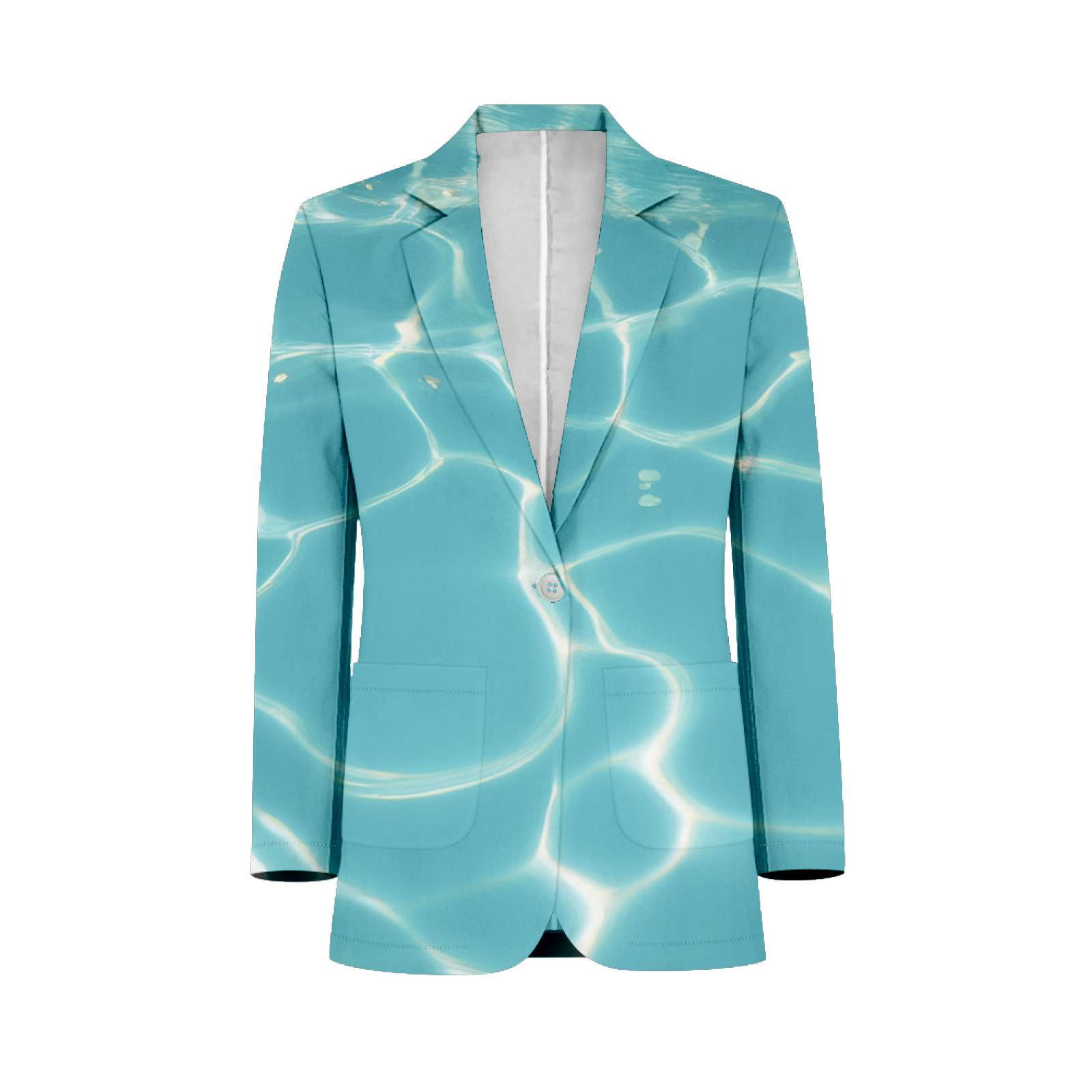 Aquamarine Water Ripple Texture Mens Suits Shawl Collar Slim Fit Suit ...