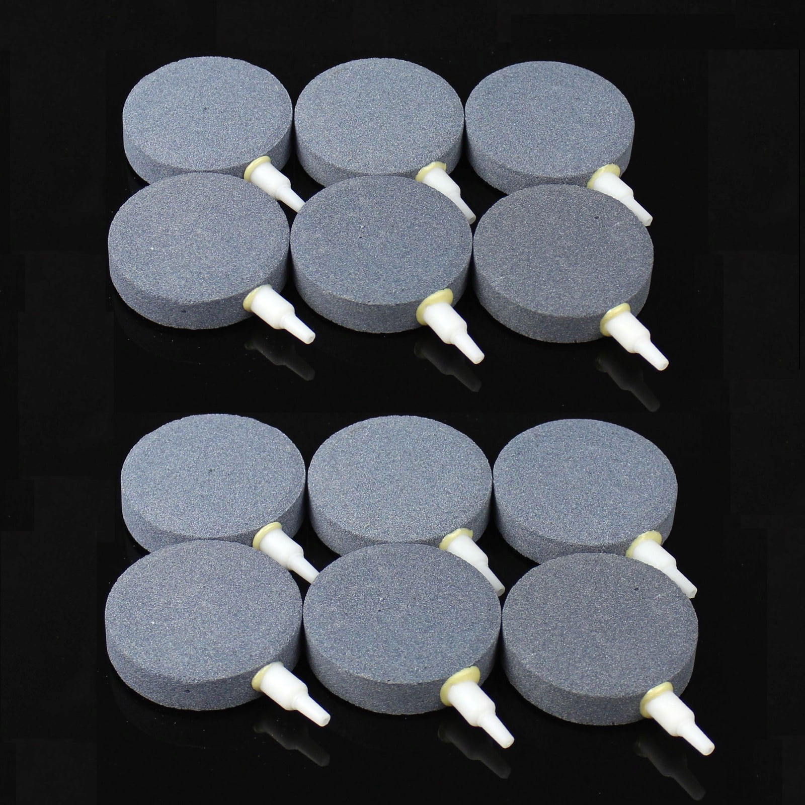 Aquaneat 12 Pcs Air Bubble Stone Aquarium 2-3/8“ Disc Fish Tank Stone ...