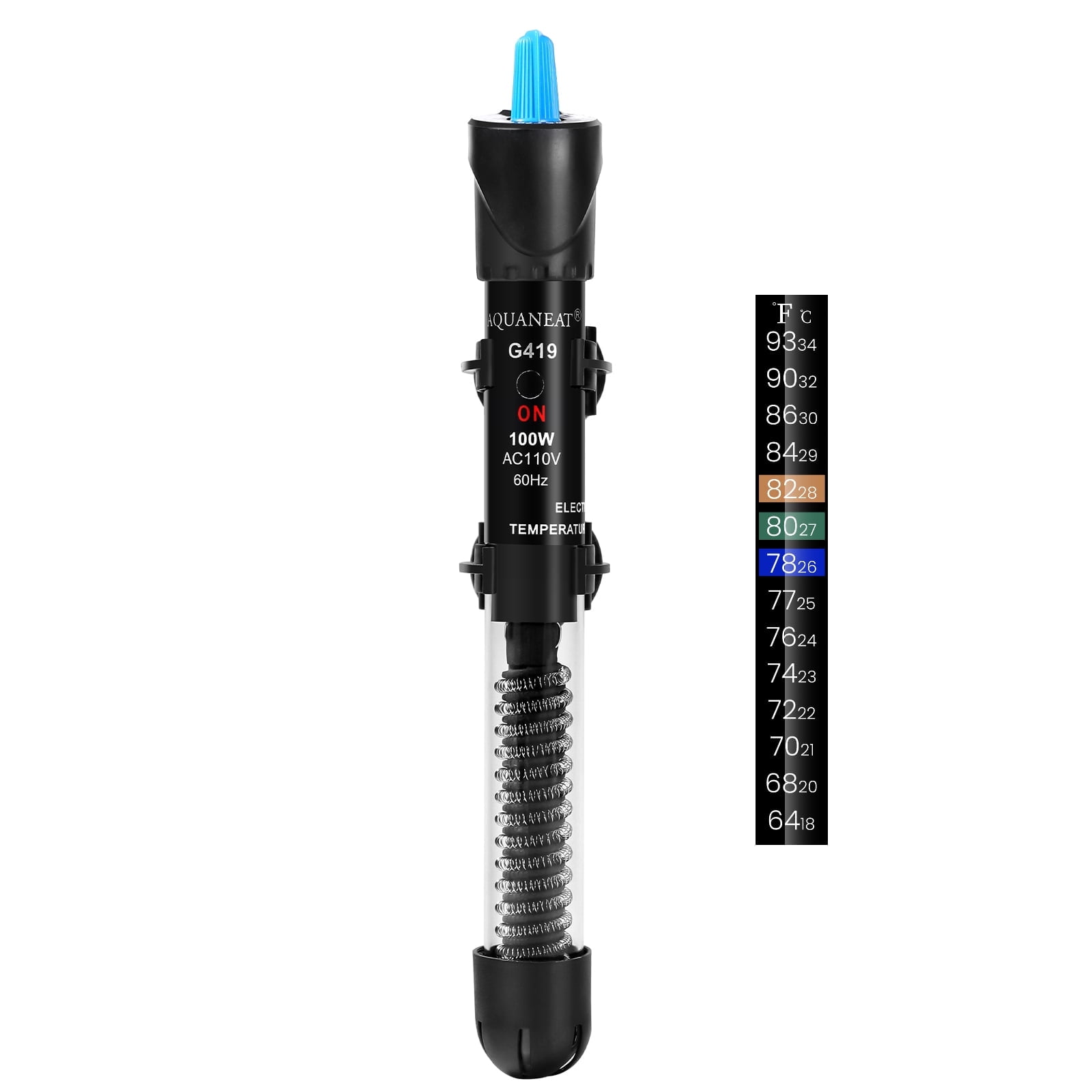 Aquaneat Aquarium Heater, 100W Fish Tank Heater, Adjustable Submersible ...