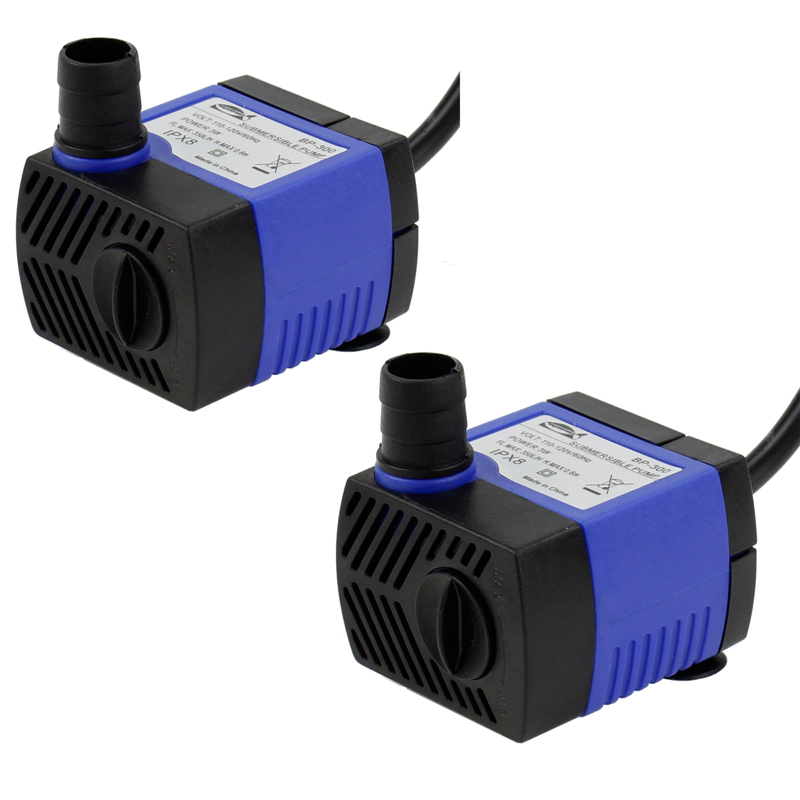 Aquaneat Aquarium Water Pump 80GPH Small Submersible Fountain Pump 2pcs ...