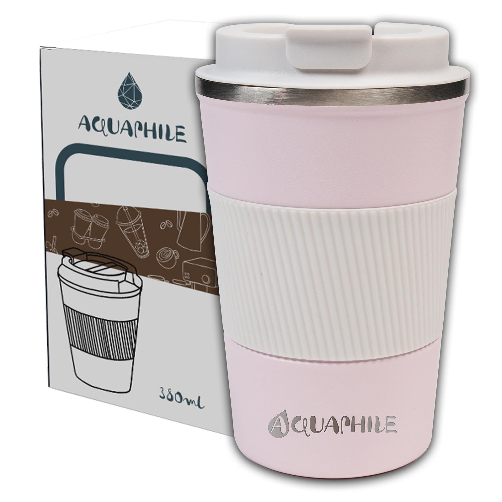Aquaphile Travel Coffee Cup Leak proof Insulated Reusable Travel Coffee ...