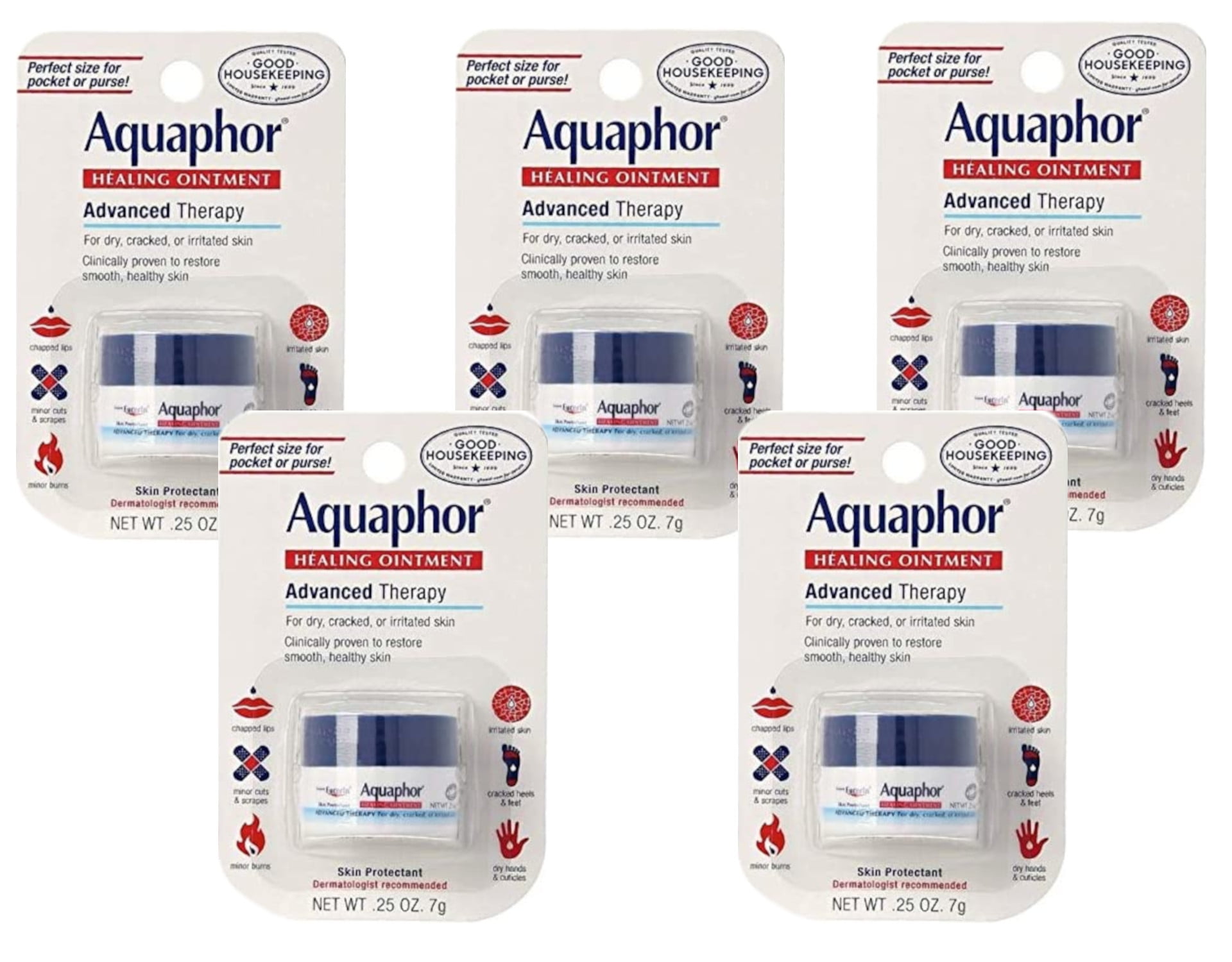 Aquaphor Healing Ointment, Advanced Therapy .25oz. (Pack of 5 ...