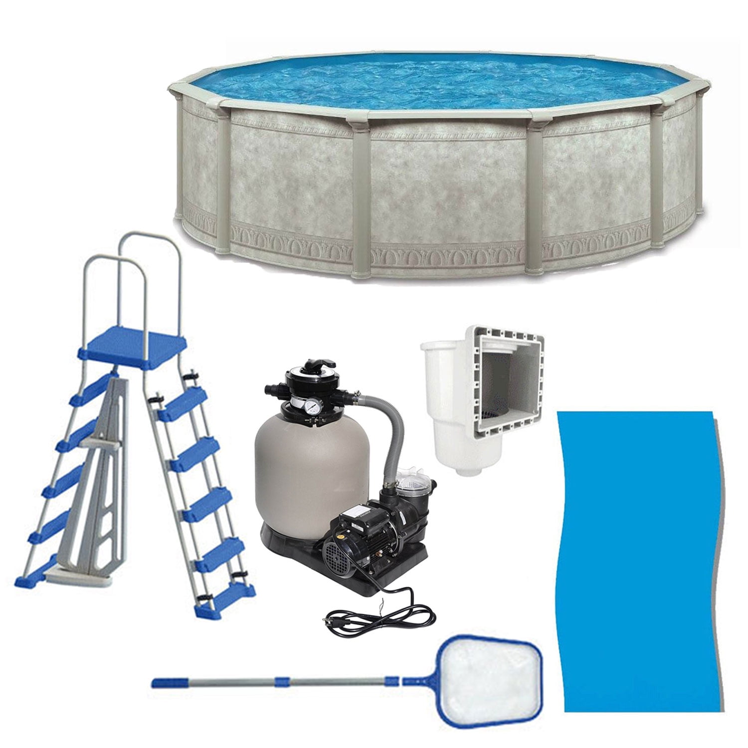 AQUARIAN, Above Ground Swimming Pool, 21' x 52", Durable Steel Frame ...