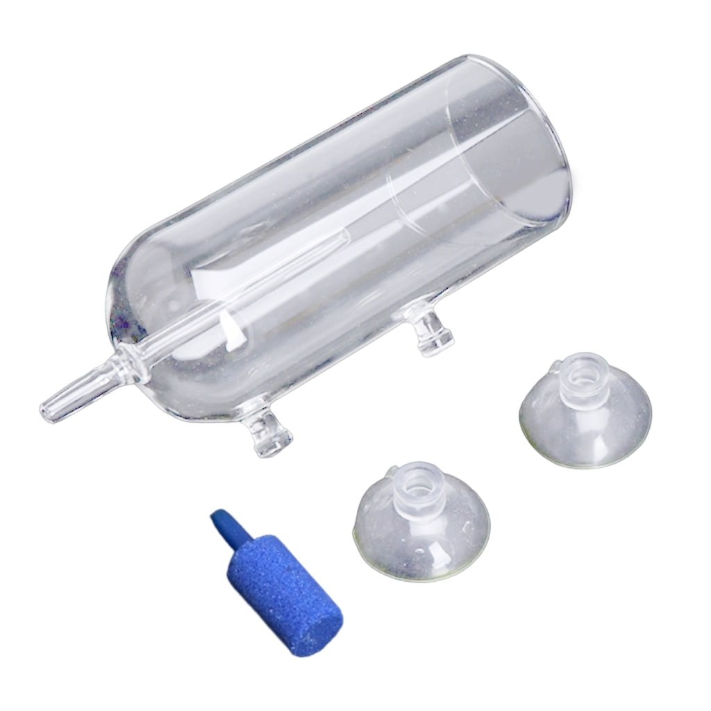 Aquarium Air Oxygen Bubbler Glass Cup Dia 1.8in with Air Stone and ...
