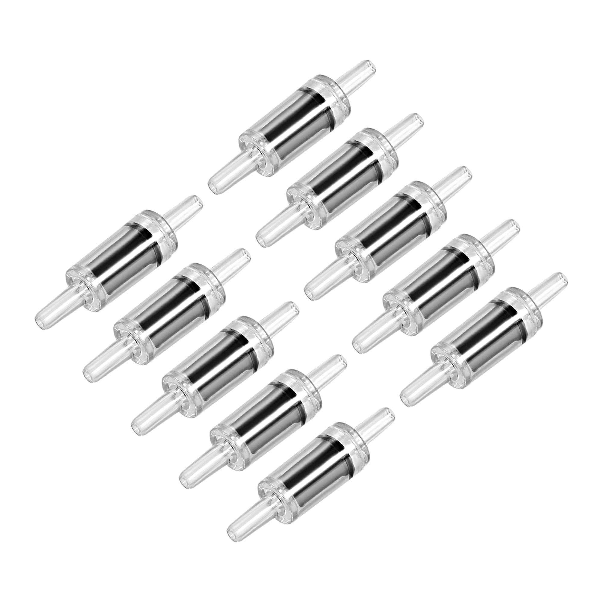 Aquarium Air Pump Check Valves Black Clear Plastic One Way Non-Return ...