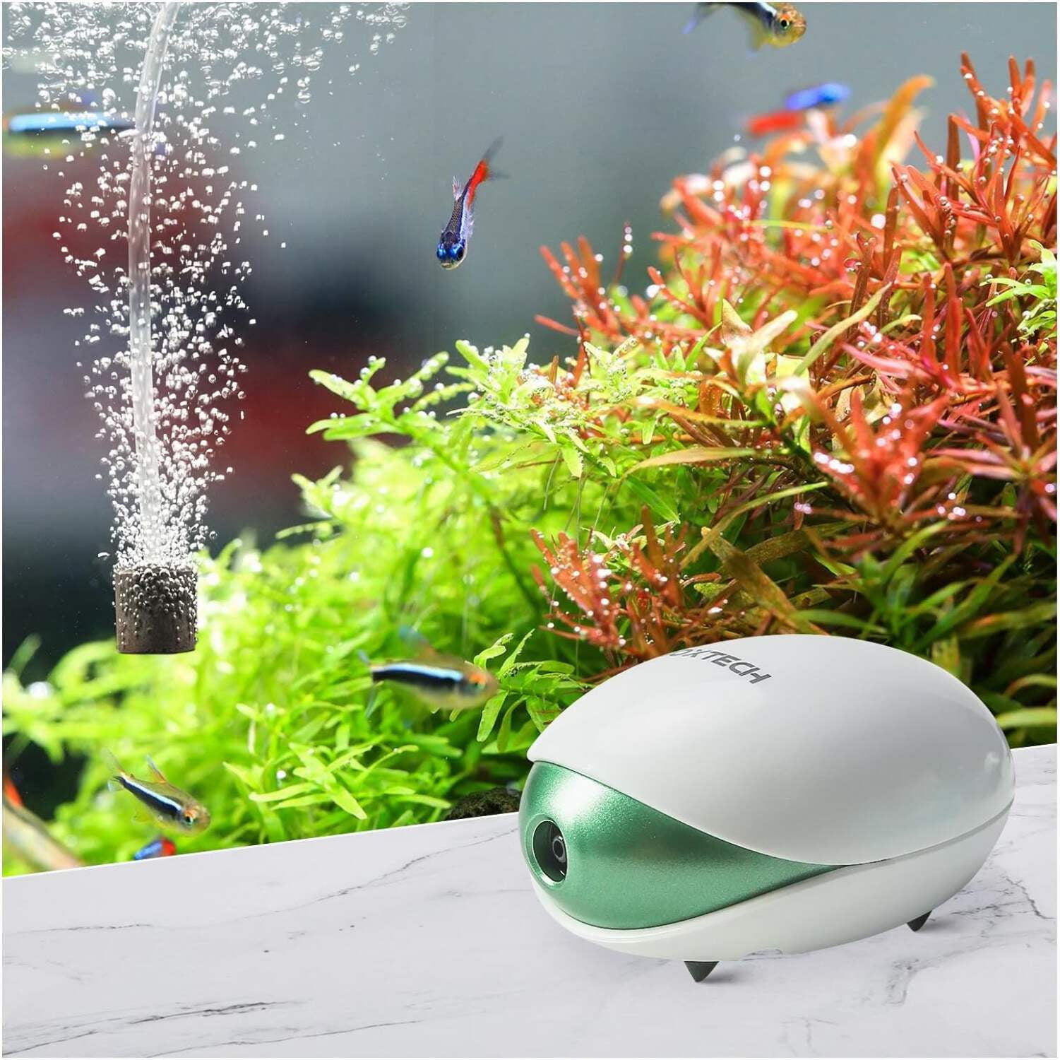 Aquarium Air Pump, Oxygen Fish Air Pump with Adjustable Air Valve, Fish ...