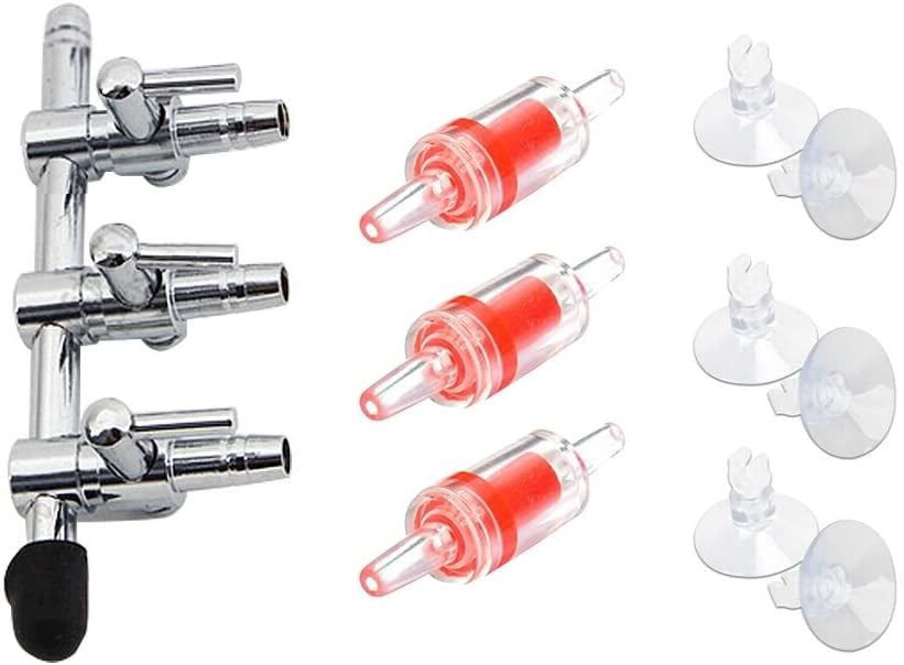 Aquarium Air Pump Splitter 10 in 1 Set 3-Way Air Flow Control Lever ...
