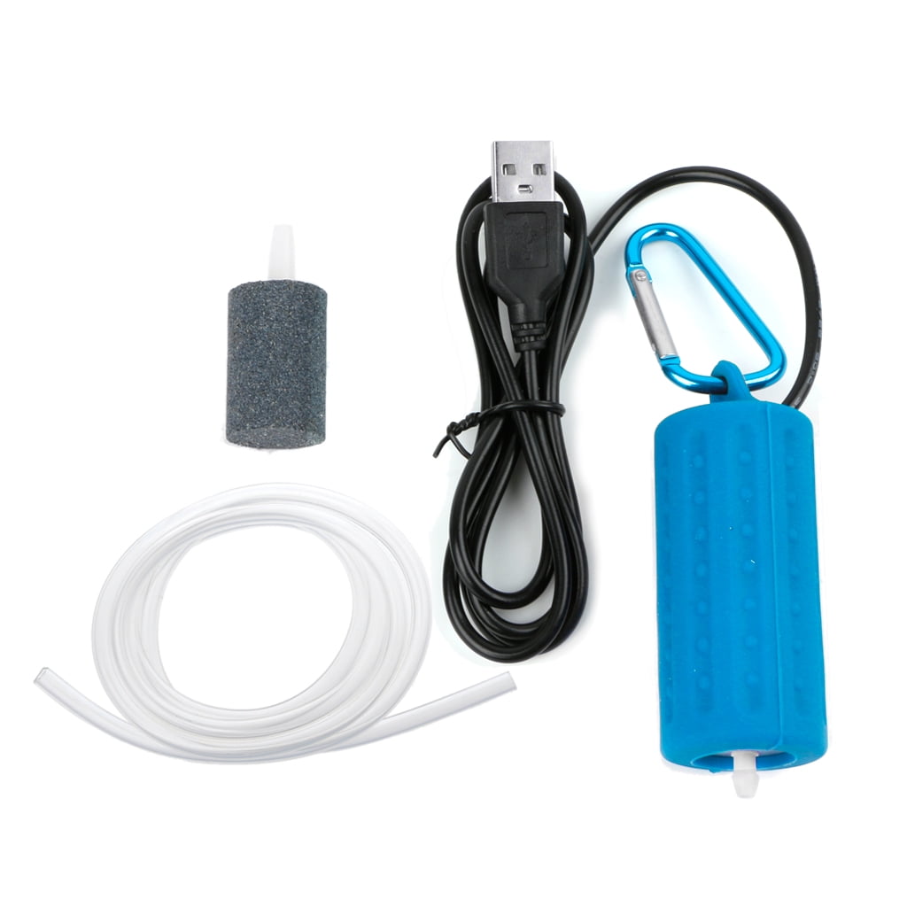 Aquarium Air Pump USB Charging 1W Mini Portable Fish for Tank Bubbler ...