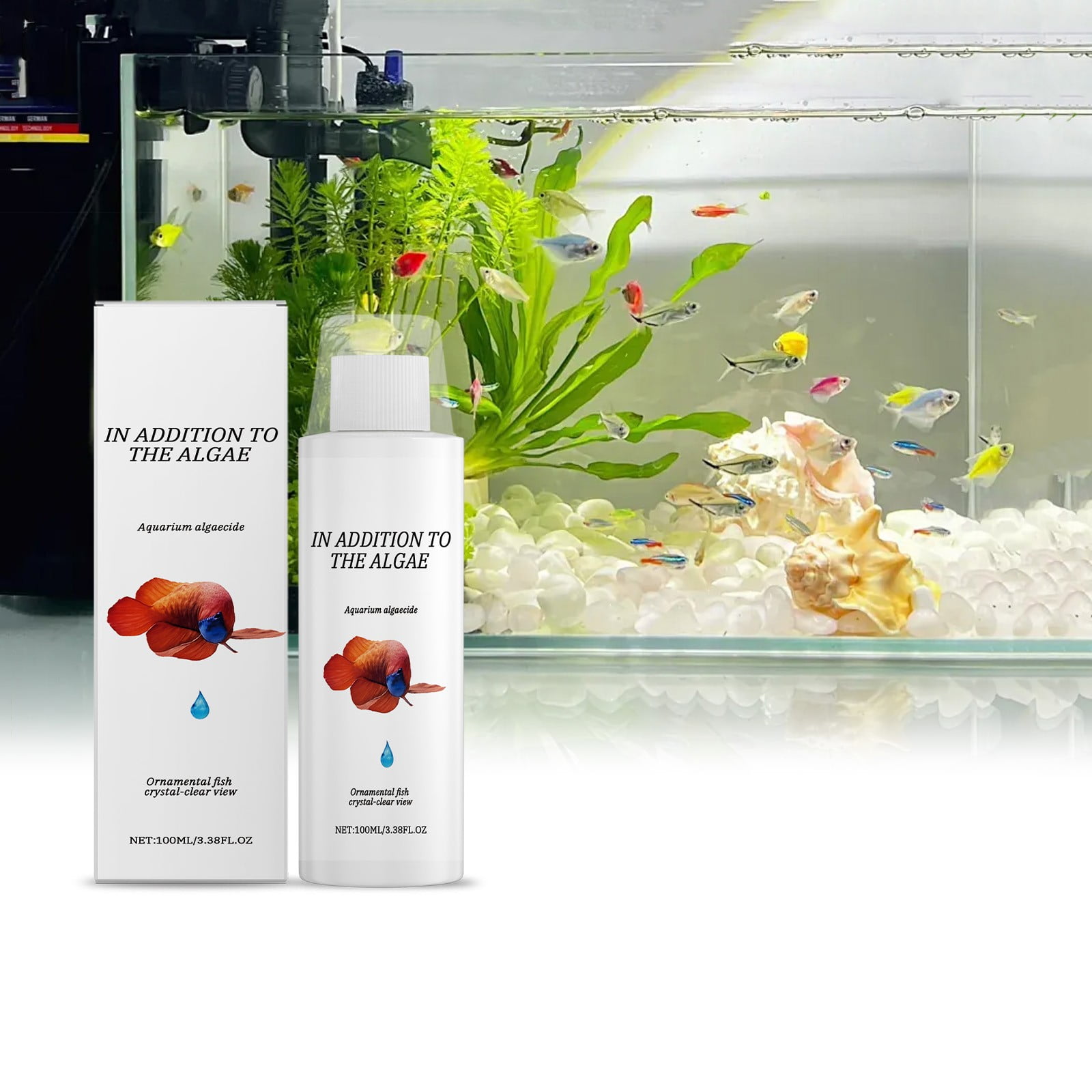 Aquarium Algaecide And Fish Tank Water Cleaner Reduce Waste Sludge ...