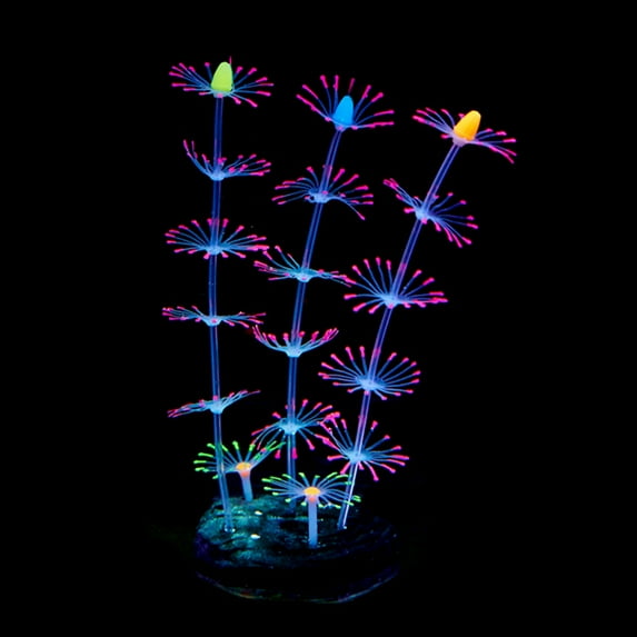 Aquarium Artificial Coral Silicone Plant Ornament Non-Toxic Fish Tanks ...