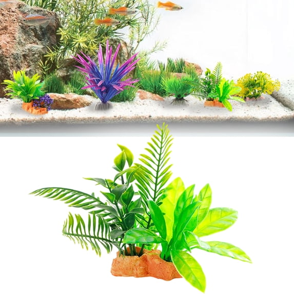Aquarium Artificial Plants Realistic Fish Tank Decorations Lifelike ...