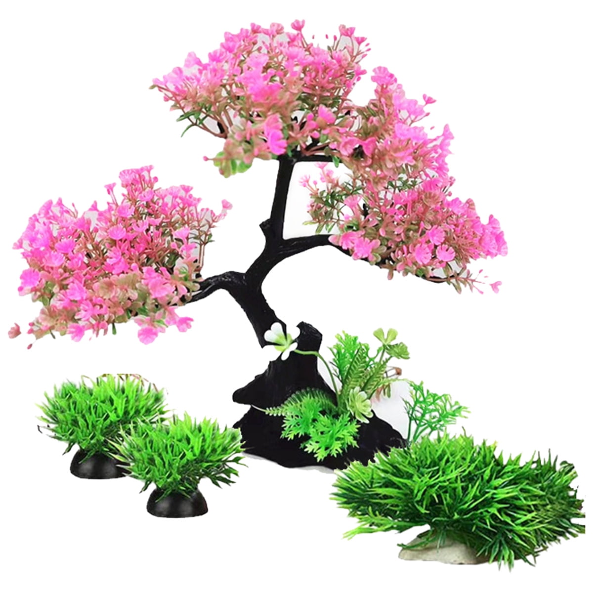 Aquarium Artificial Plastic Plants Decoration, Tree & Grass Aquarium ...