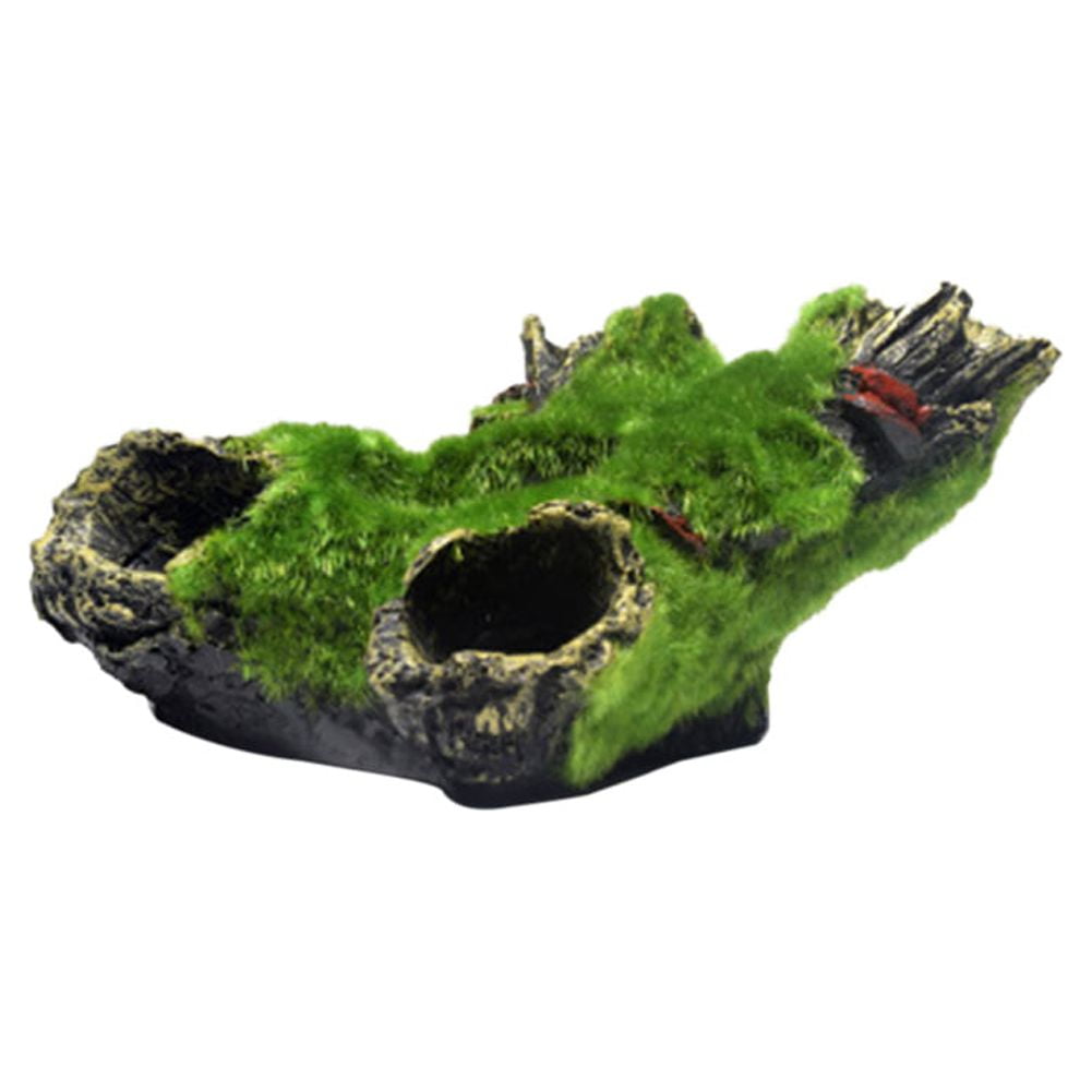 Aquarium Artificial Rockery Moss Rock Resin Stone Fish Tank Hiding Cave ...
