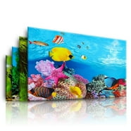 Aquarium Background Poster Fish Tank Decoration Landscape - Multicolor ...