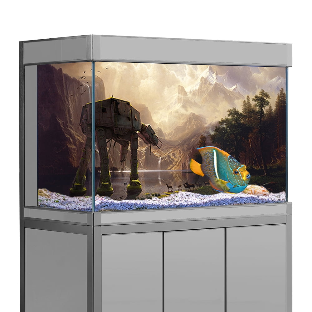 Aquarium Background Sticker - Starship Robot Dog HD Poster Decoration ...