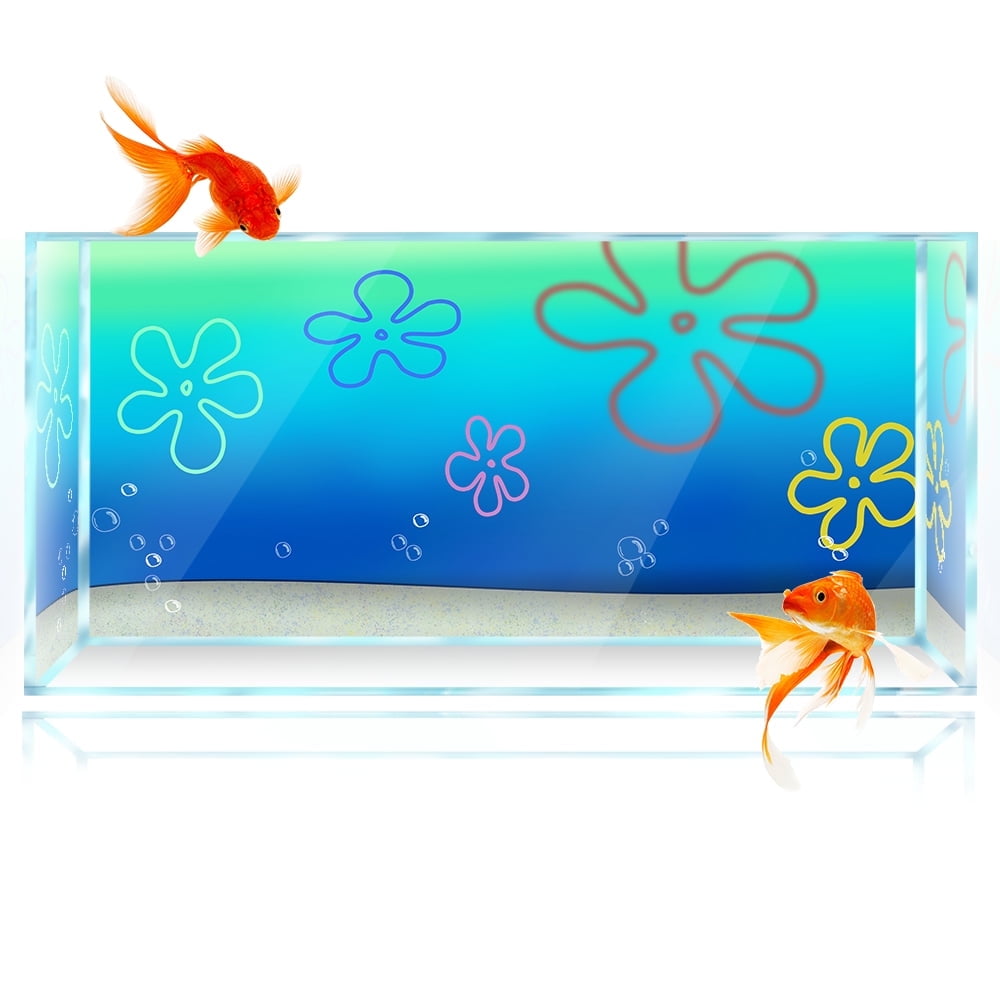 Aquarium Background Sticker for 10 Gallon Tanks, Cartoon Underwater ...