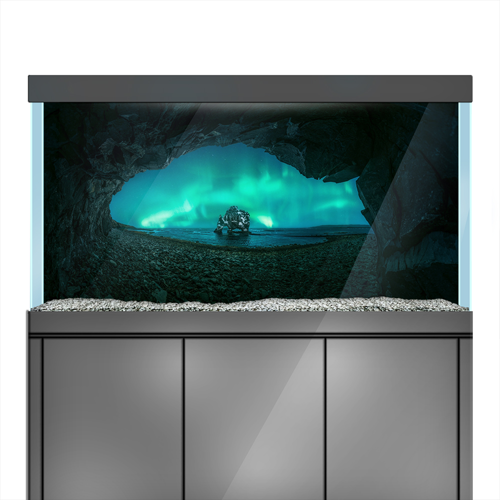 Aquarium Background Stickers - Aurora Cave Rock - Fish Tank Reptile ...