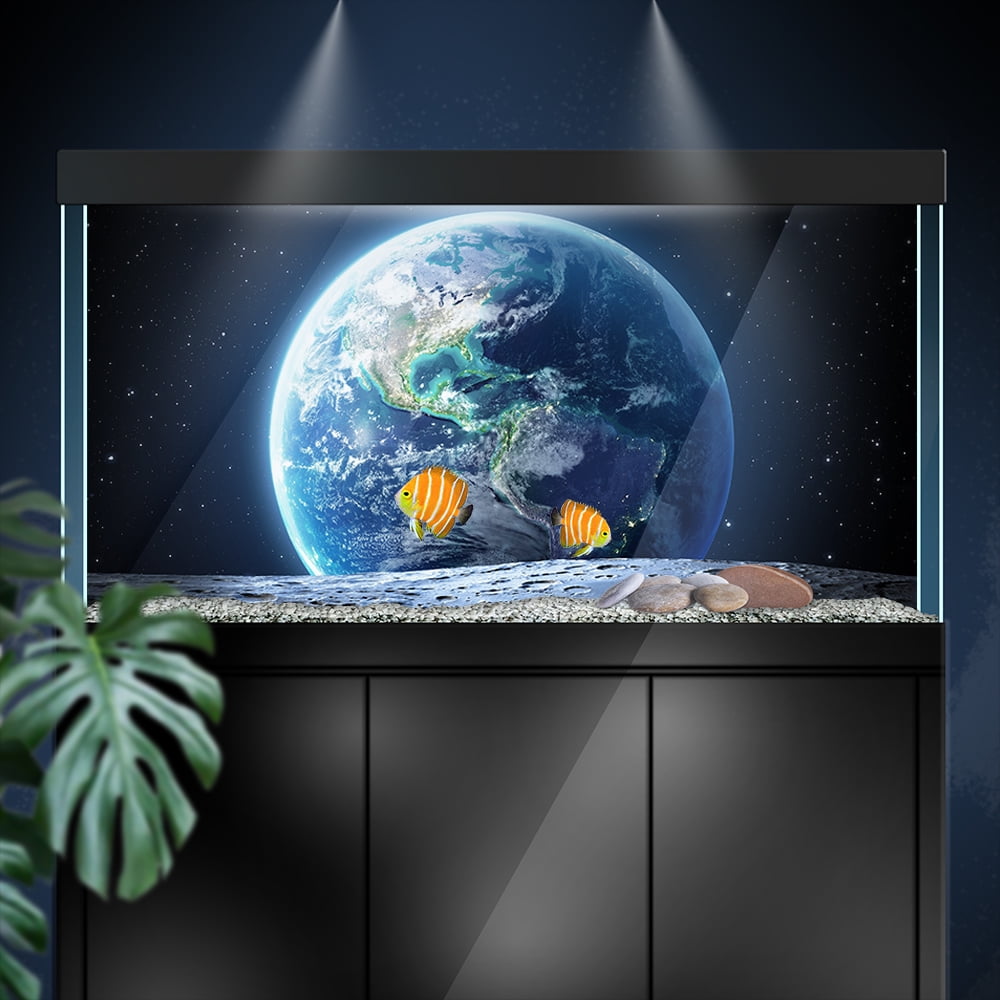 Aquarium Background Stickers - Earth Moon Space Planets - Fish Tank ...