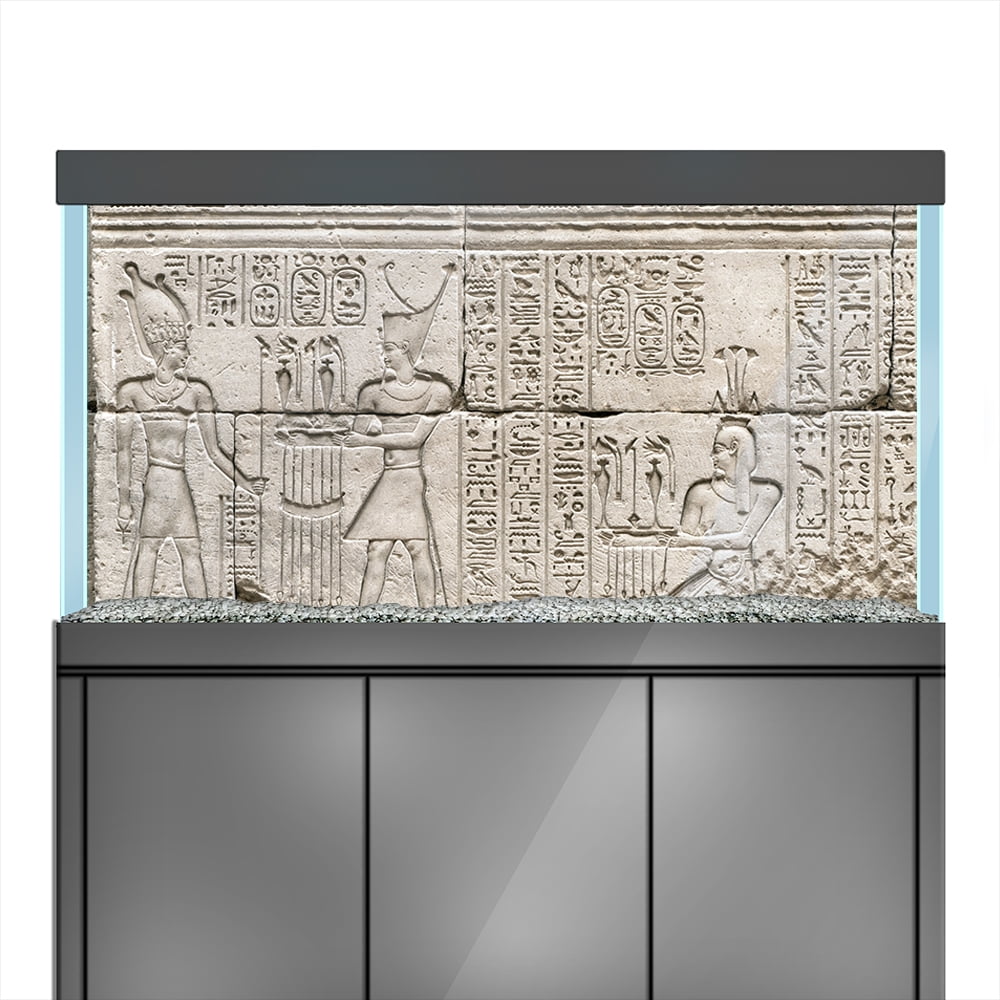 Aquarium Background Stickers - Egypt Relief Pharaoh Self-Adhesive Fish ...