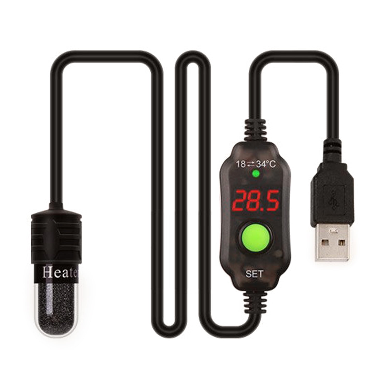 Aquarium Betta Heater Adjustable Temperature Digital Display for Mini ...