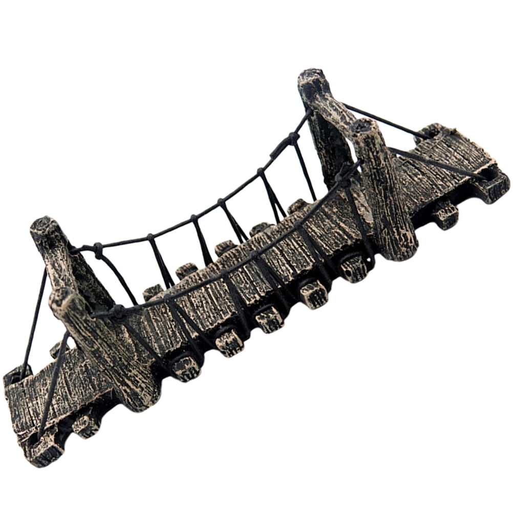 Aquarium Bridge Decorations Miniature Bridge Resin Rope Bridge 16X5CM ...