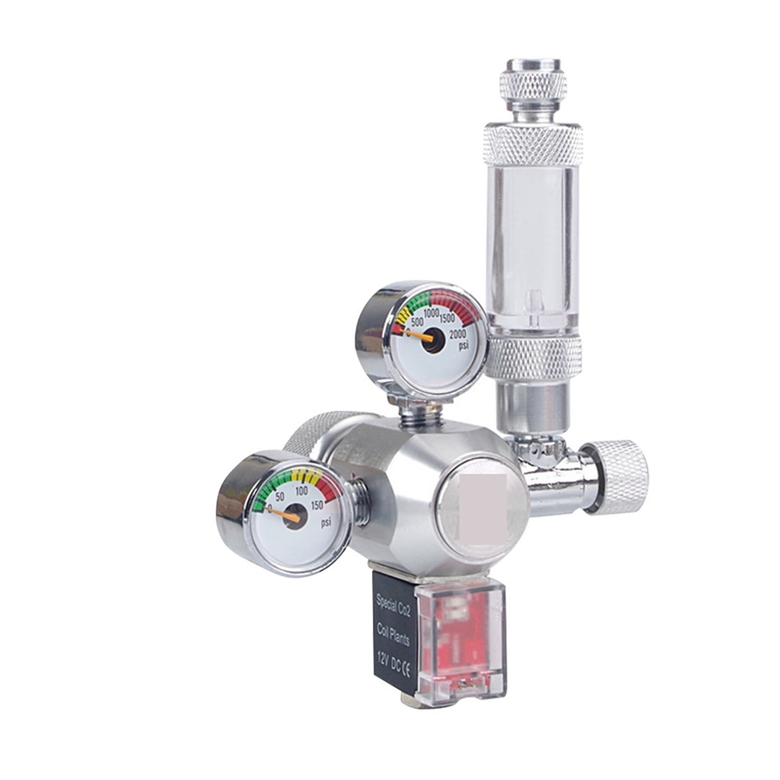 Aquarium CO2 Regulator Adjustable CO2 Pressure Regulator with Solenoid Large Double Pressure ...