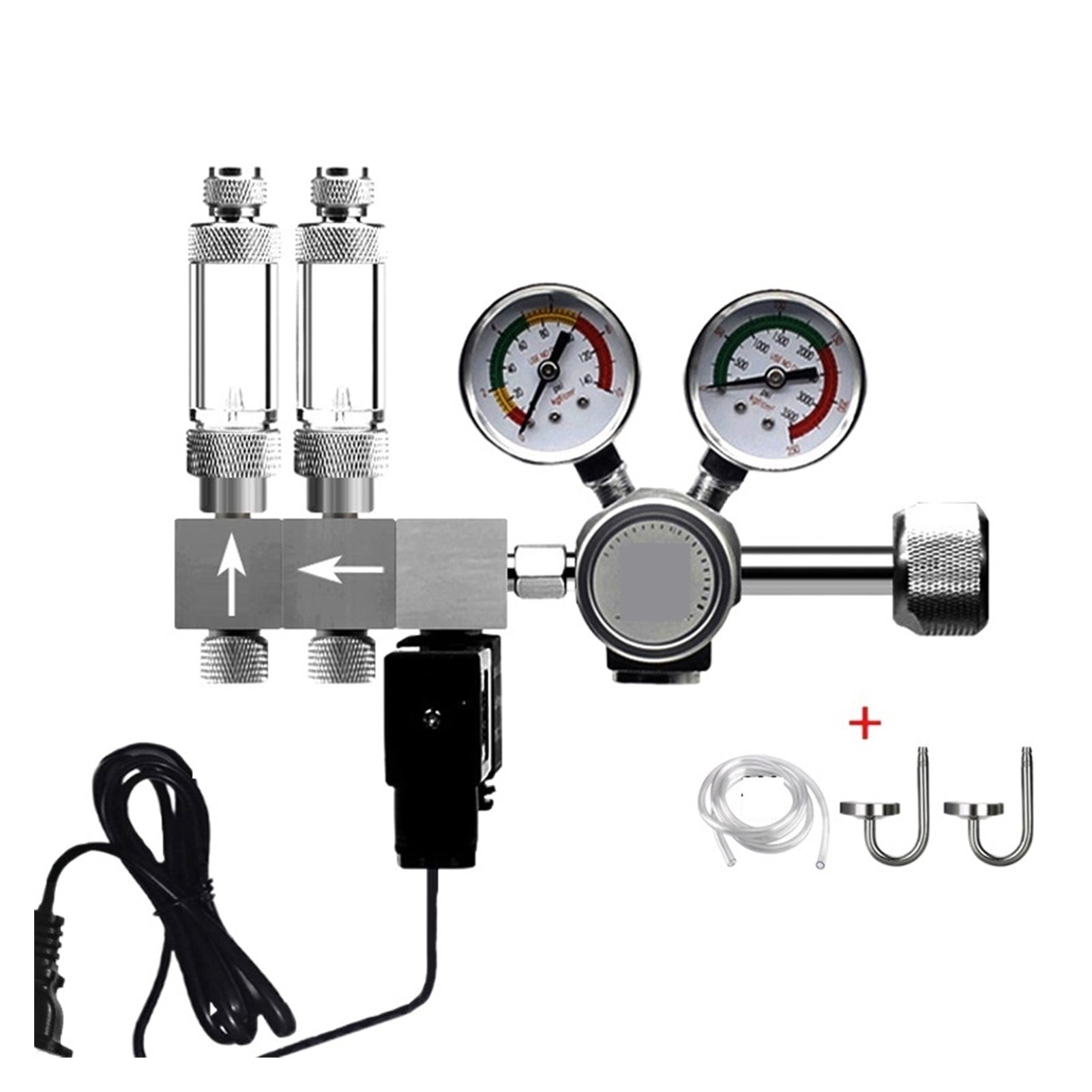 Co2 For Aquarium Plants Dual Gauge CO2 Regulator With Solenoid Valve + Bubble Counter Regular ...