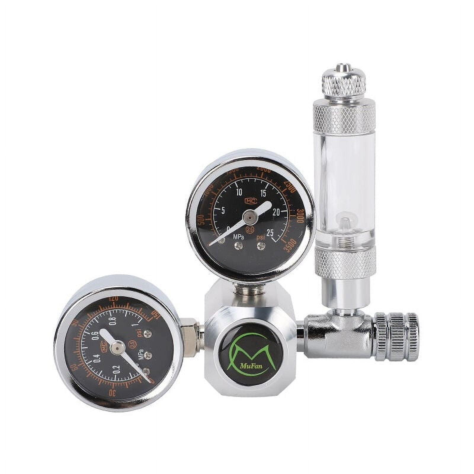 Aquarium CO2 Regulator, Fish Tank Pressure Reducer, Dual Pressure Gauge ...