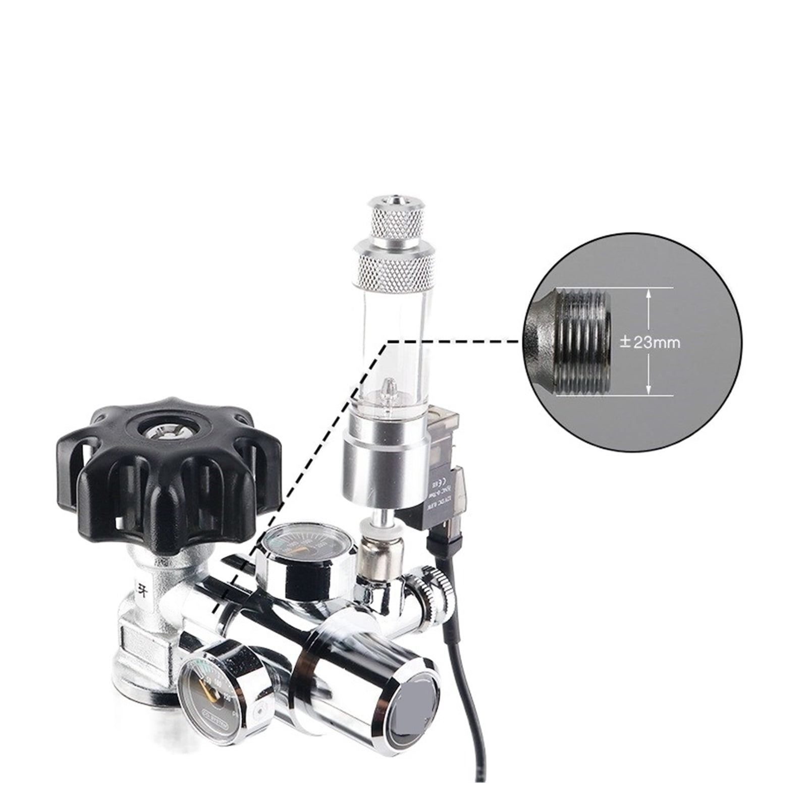 Aquarium CO2 Regulator Magnetic Solenoid Kit CO2 Reactor Generator Set with Check Valve Bubble ...