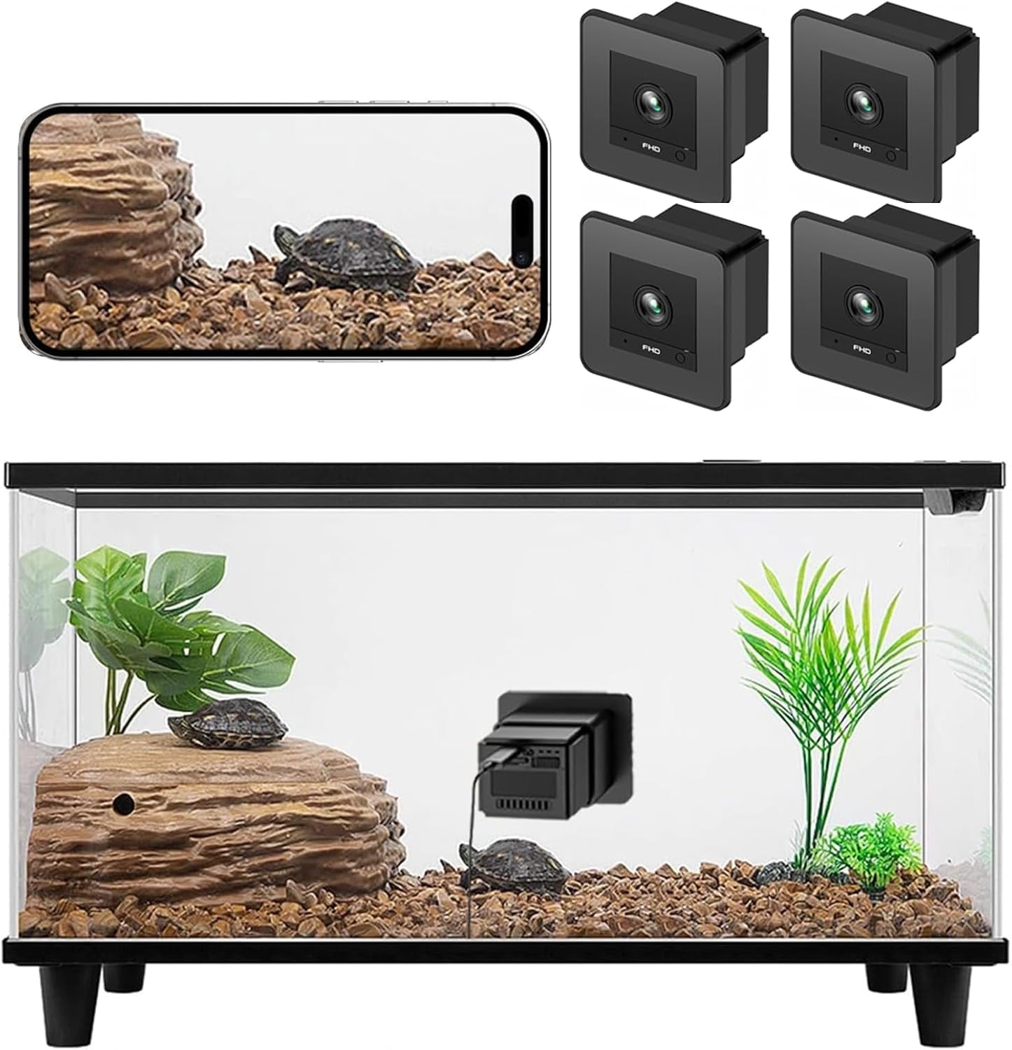 Aquarium Camera, 2K HD Aquarium & Terrarium WiFi Pet Camera, AI-Powered ...