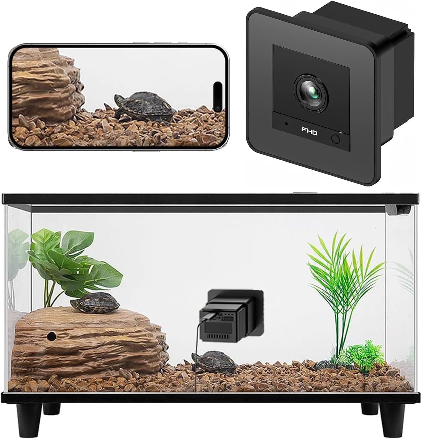 Aquarium Camera, 2K HD Aquarium & Terrarium WiFi Pet Camera, AI-Powered ...