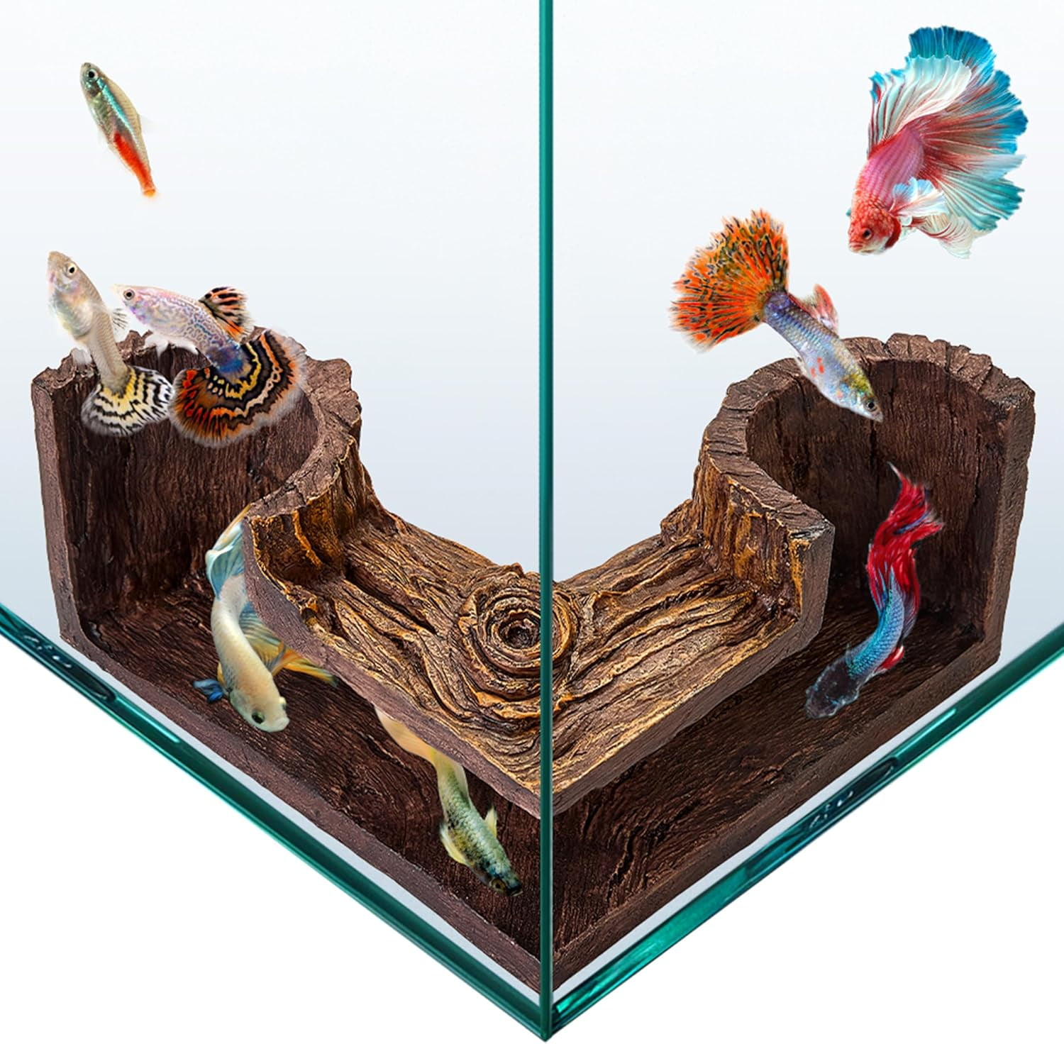 Aquarium Cave | Natural-Looking Wood-Like BPA-Free Fish Tank Cave for ...