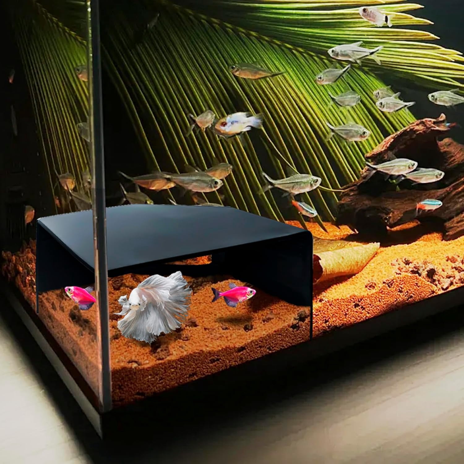 Aquarium Corner Cave Hide Axolotl Cichlid Cave Fish Tank Accessories ...