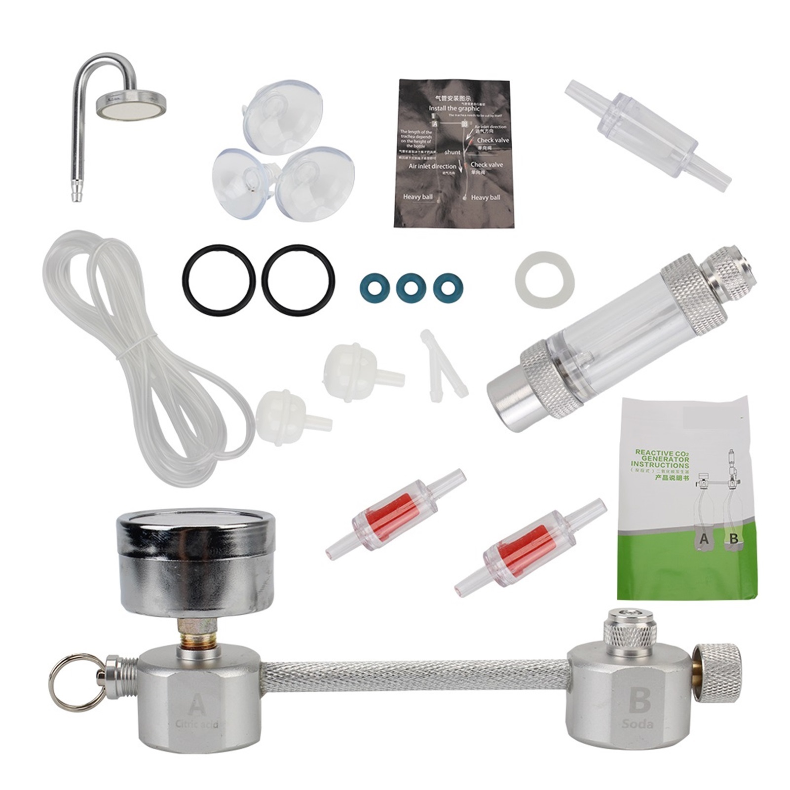 Aquarium DIY CO2 Generator System Kit CO2 Generator Bubble Counter ...