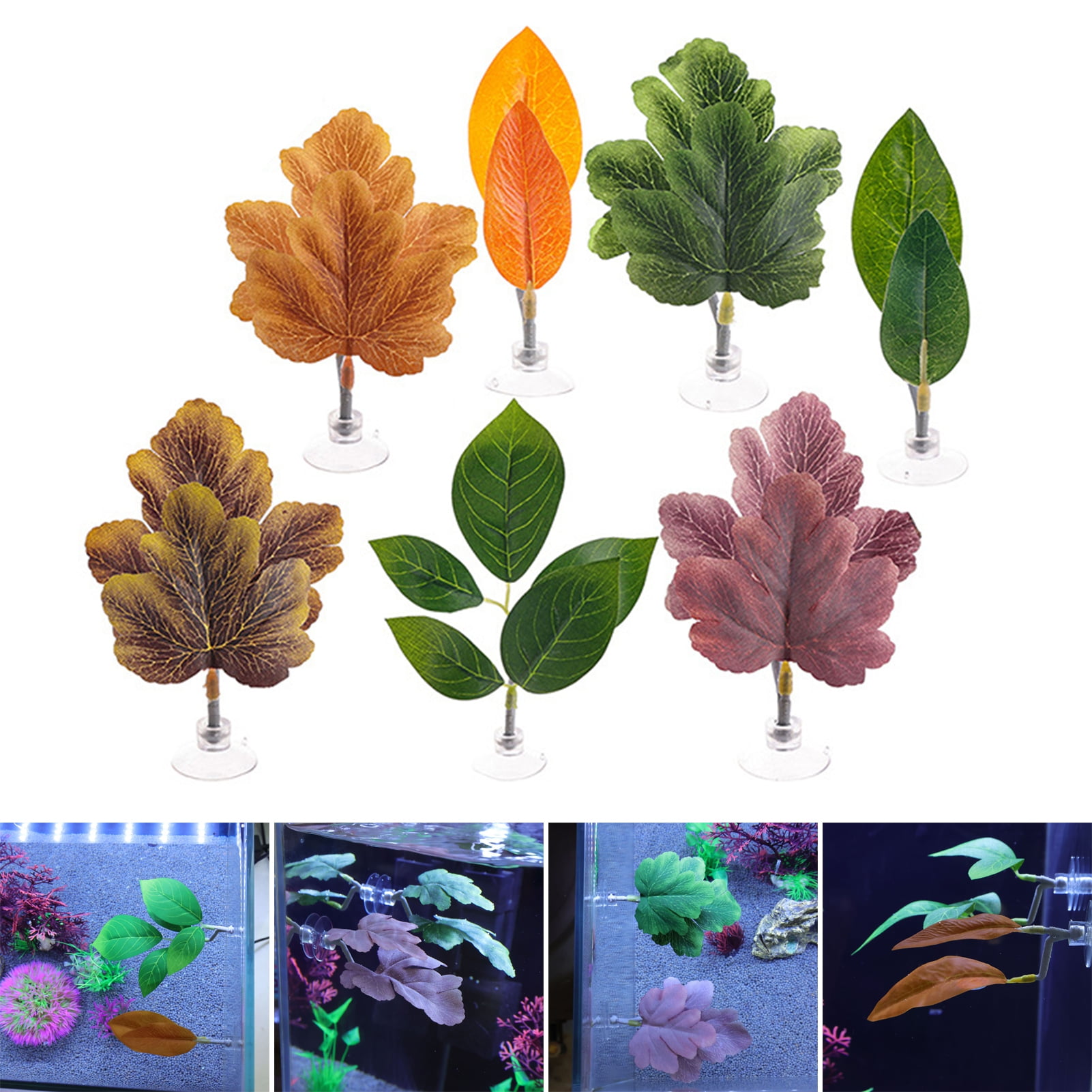 Aquarium Decor Realistic Colored Fish Tank Aquatic Plants with High ...